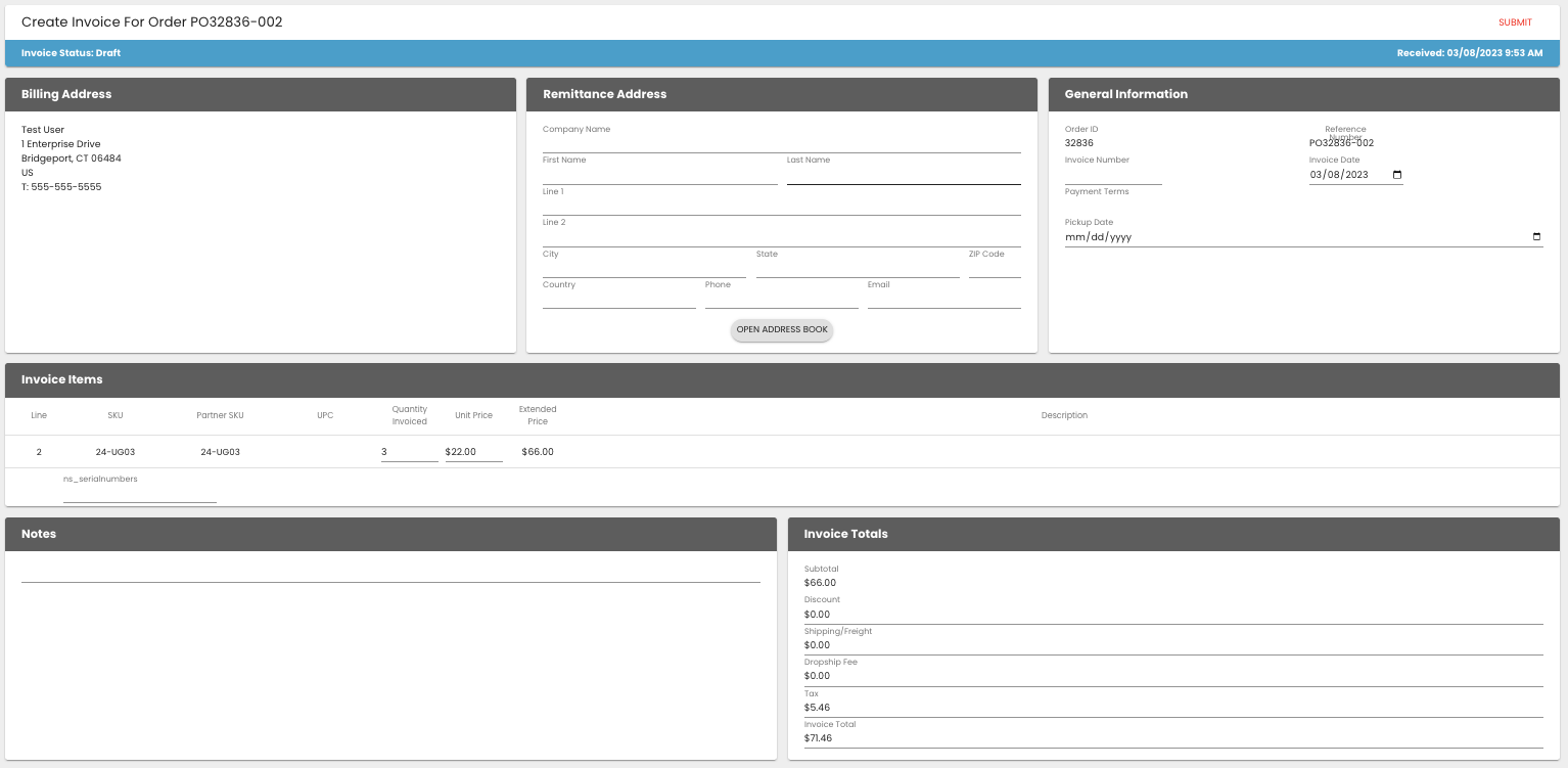 Creating an Invoice – Victoria's Secret