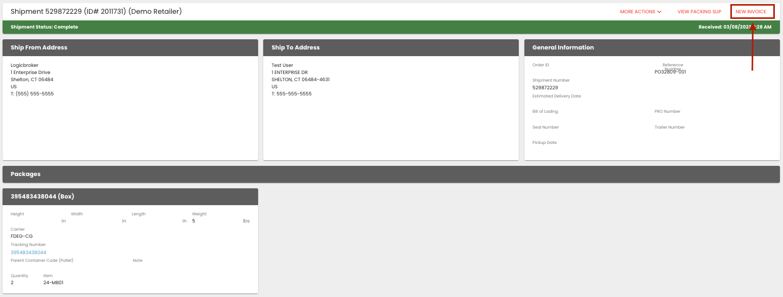 Creating an Invoice – Victoria's Secret